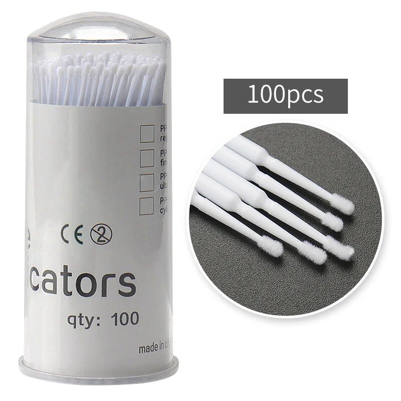Одноразовые микро кисти для ресниц White 100 шт