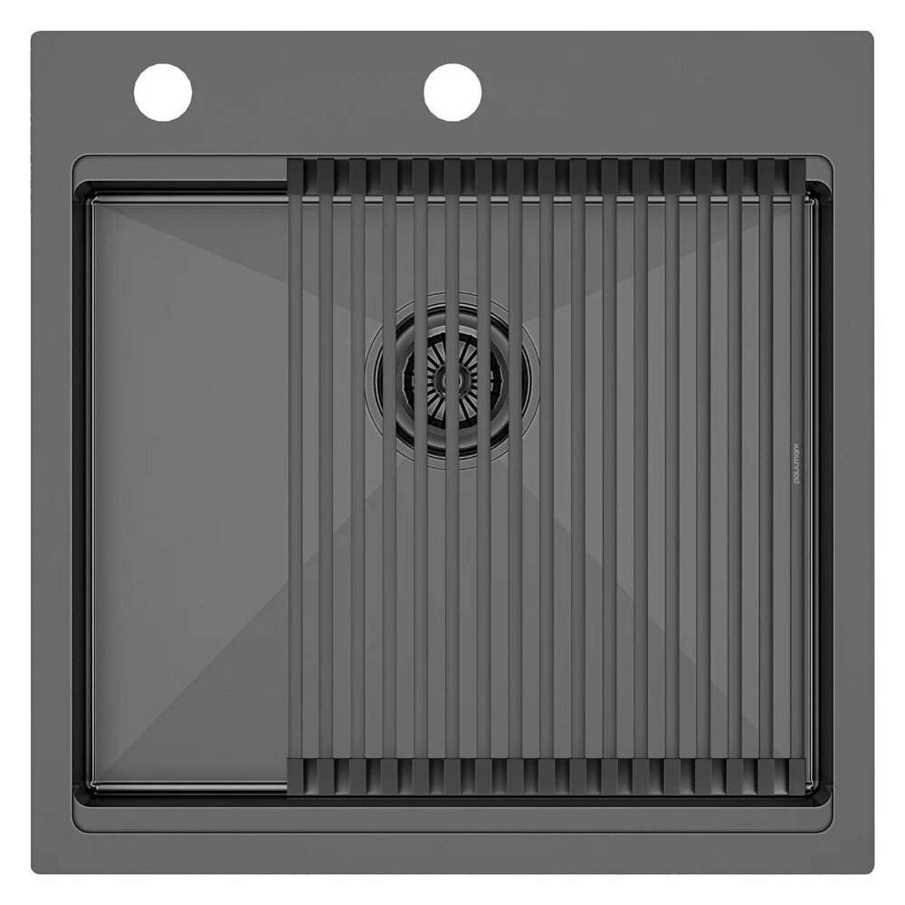 Мойка кухонная Paulmark PM705151-GM металлическая, 51x51, мойка для кухни, квадратная, российская