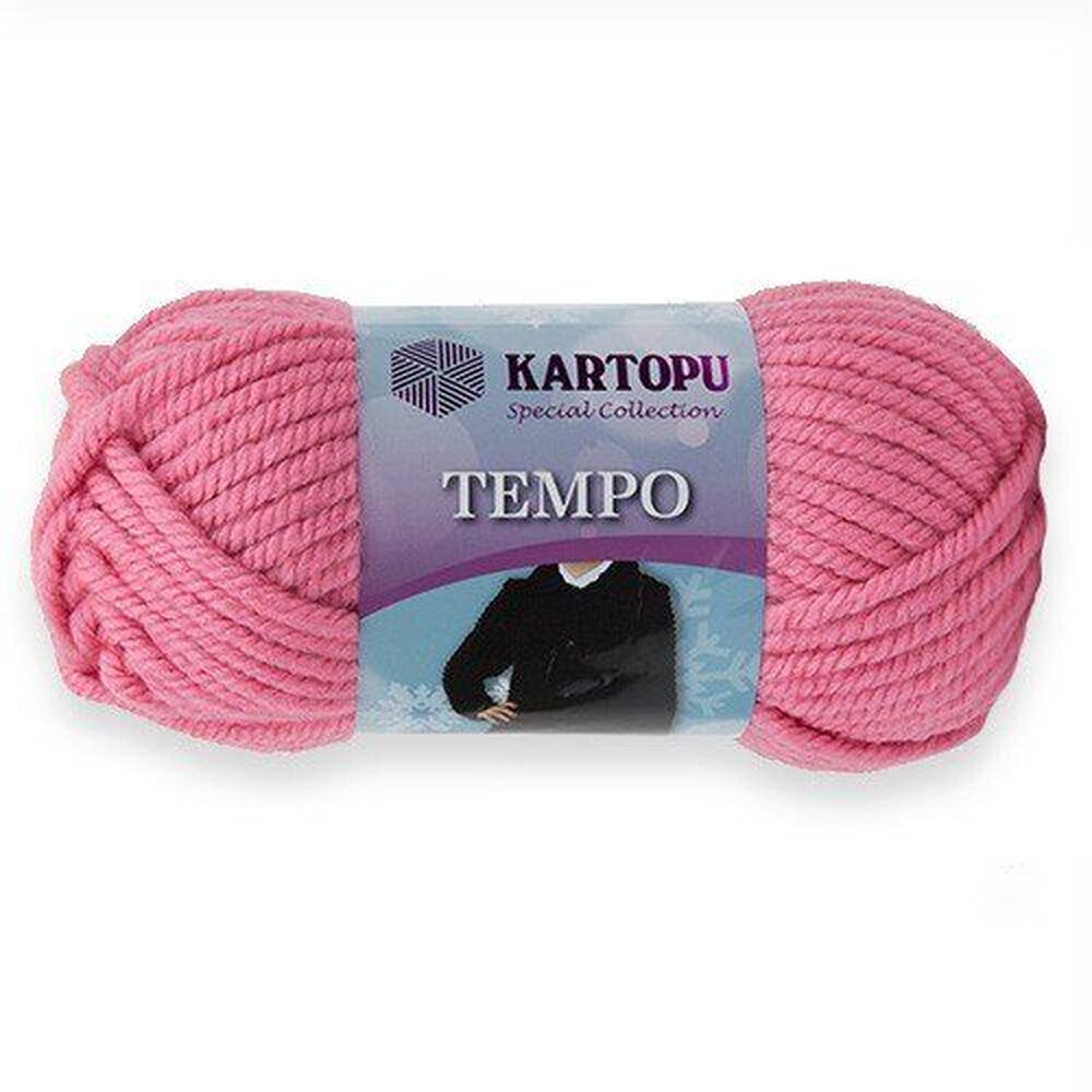Пряжа для вязания Kartopu Tempo 748 розовый 200 гр/80 м 25% шерсть, 75% акрил