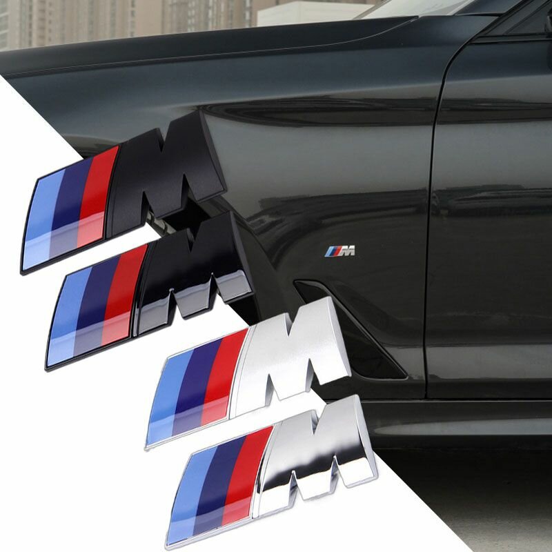 2 шт. универсальные эмблемы M Performance для BMW, черные, наклейки на крыло, подходит для любых моделей