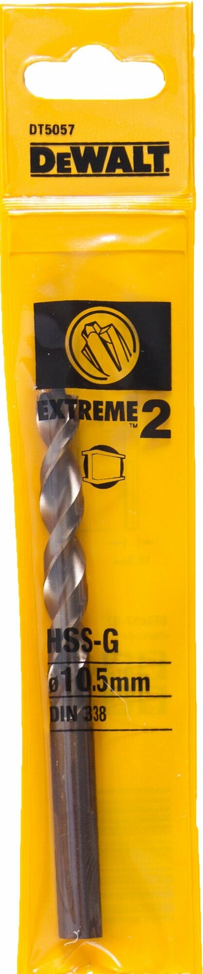 Сверло по металлу DeWalt 10.5х133х84мм DT5057-QZ