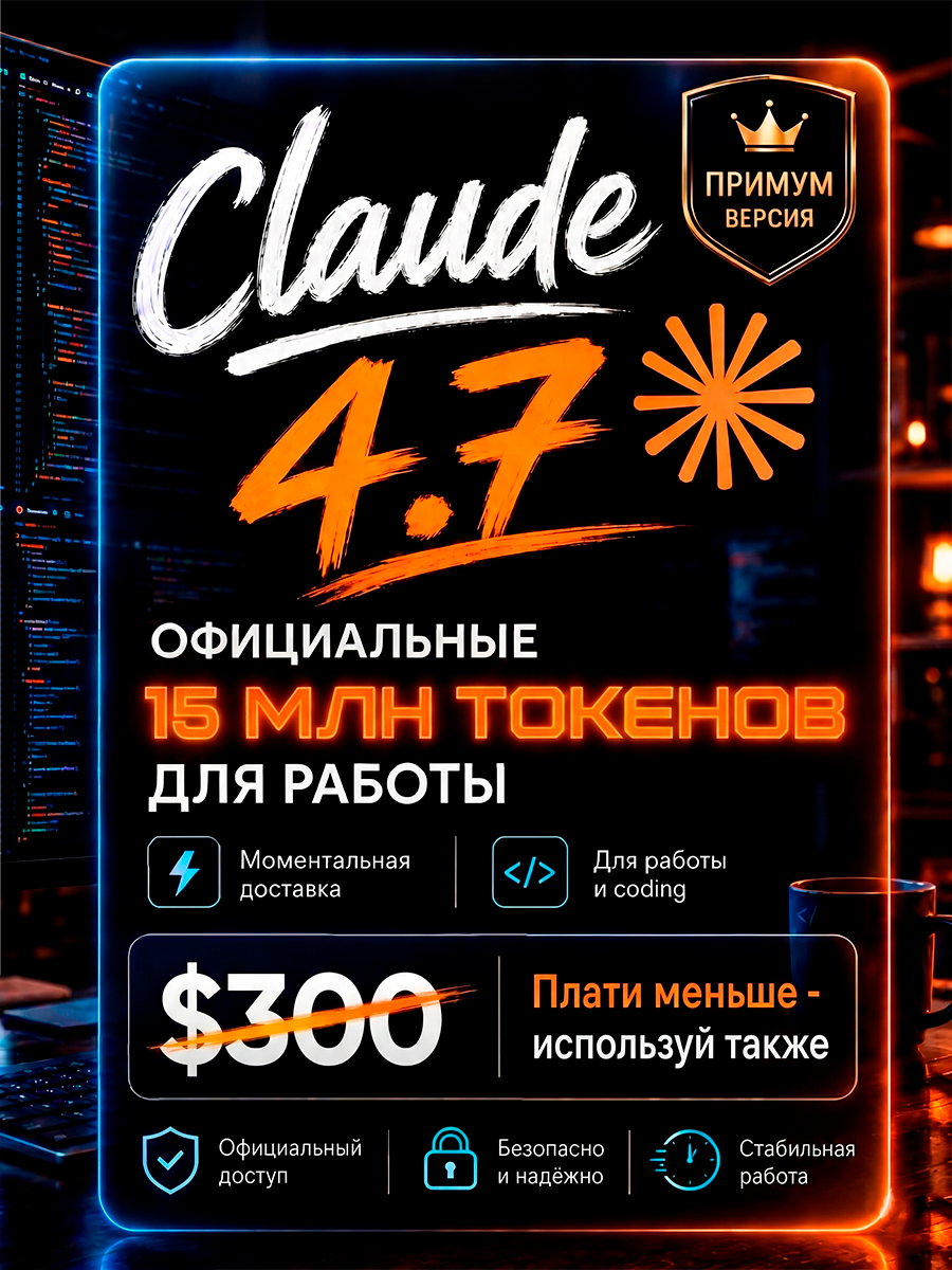 Claude Opus 4.8 API-ключ 20 МЛН токенов | Официальный API ключ для Claude 20 млн токенов