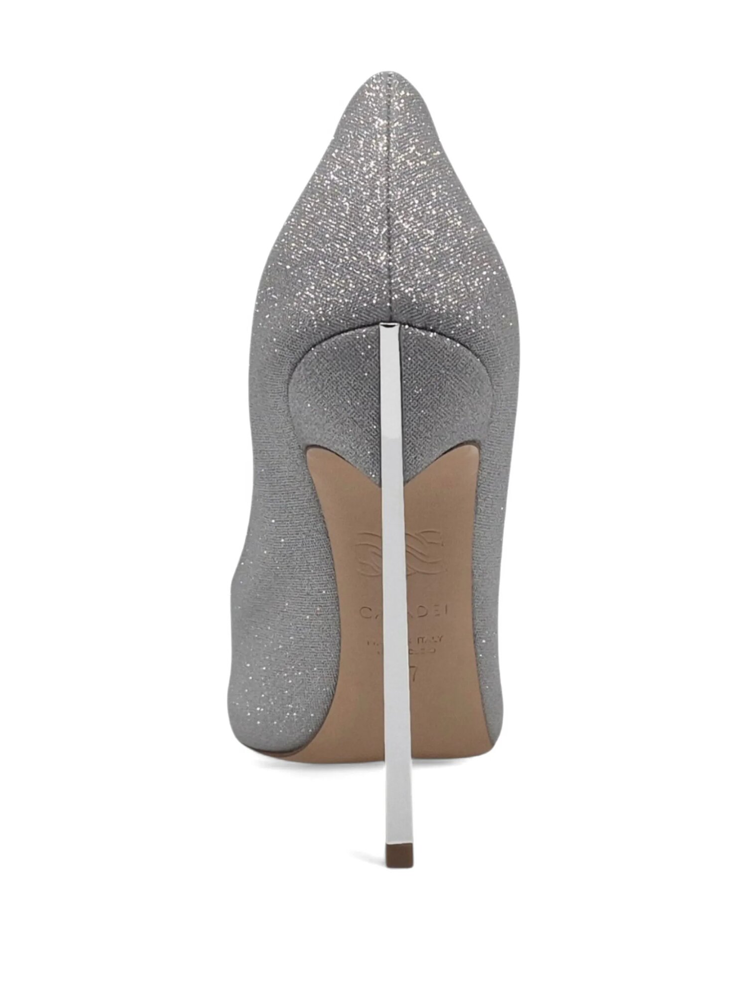 Туфли Casadei Blade glitter-effect pumps, размер 37,5, Silver — фото 1