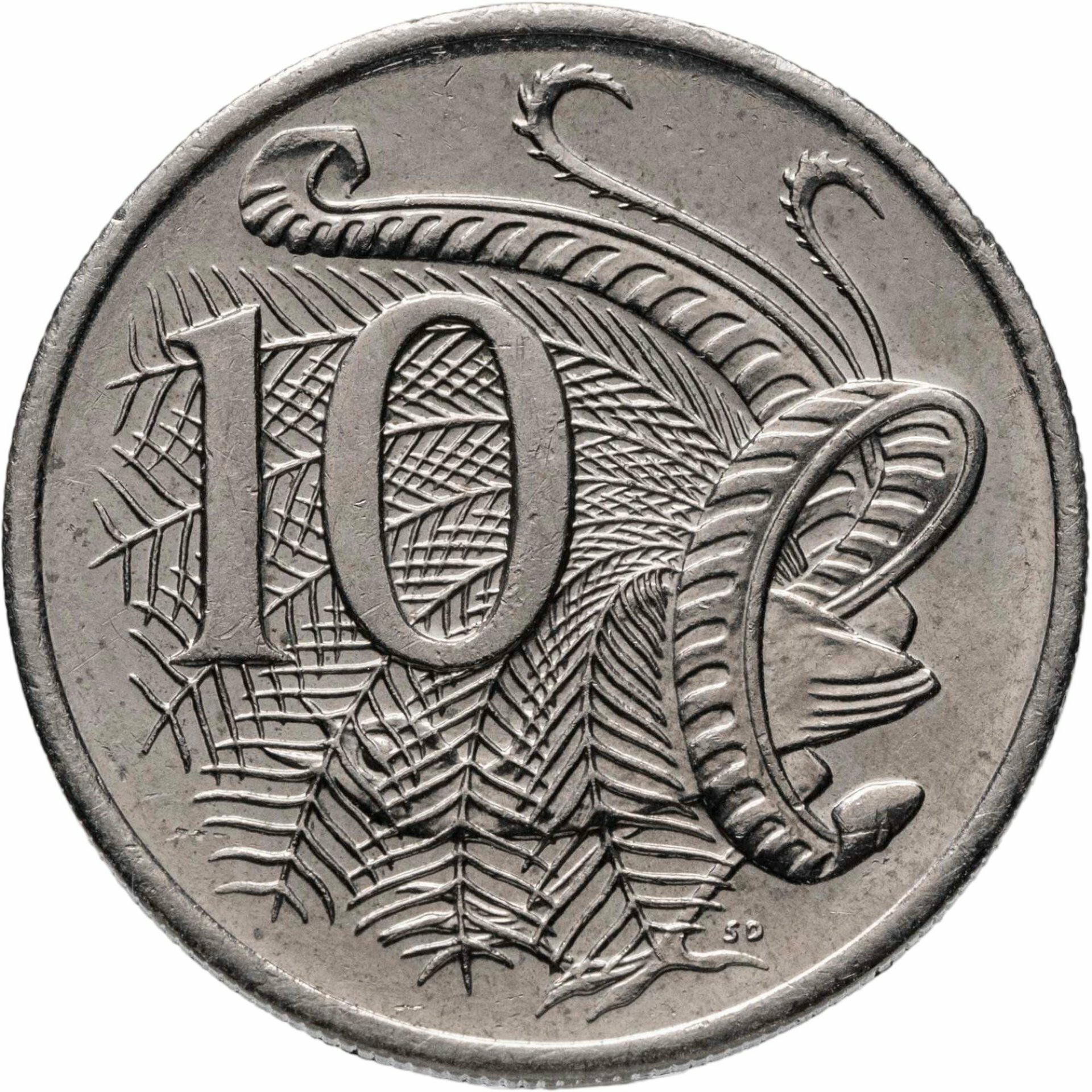 Австралия 10 центов 2014, Мельхиор медь-никель, в сохранности AU
