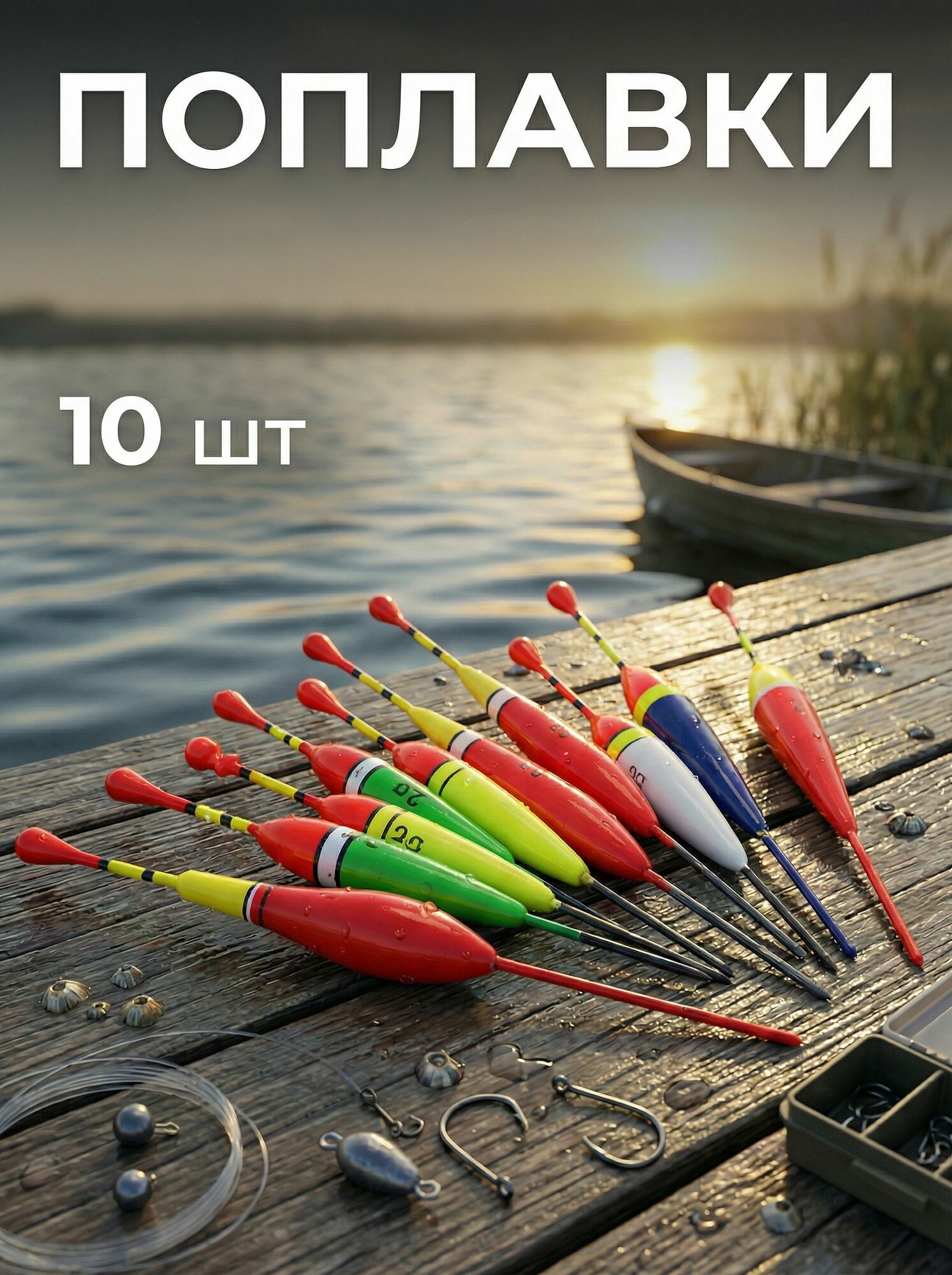 Набор поплавков Zhircatch, для рыбалки, разноцветный, до 15см, 10шт
