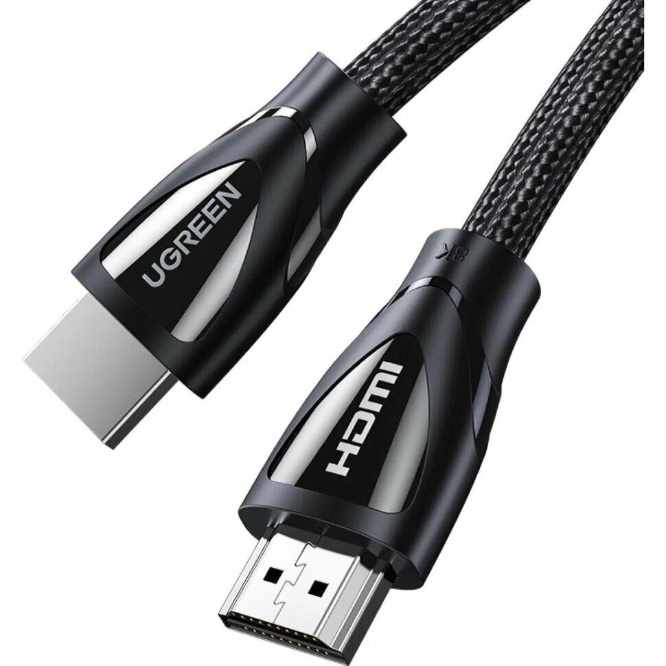 Кабель UGREEN HD140 (80404) HDMI 2.1 Male to Male 8K Braided Cable.3м. черн, 2162386