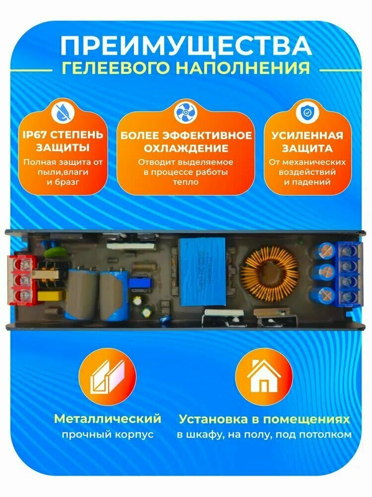 Блок питания 100 Вт для светодиодной ленты 12V трансформатор 100 Вт