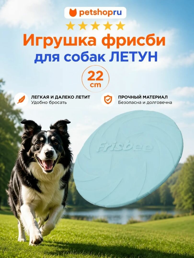 PETSHOP Игрушка фрисби для собак "Летун", 22 см