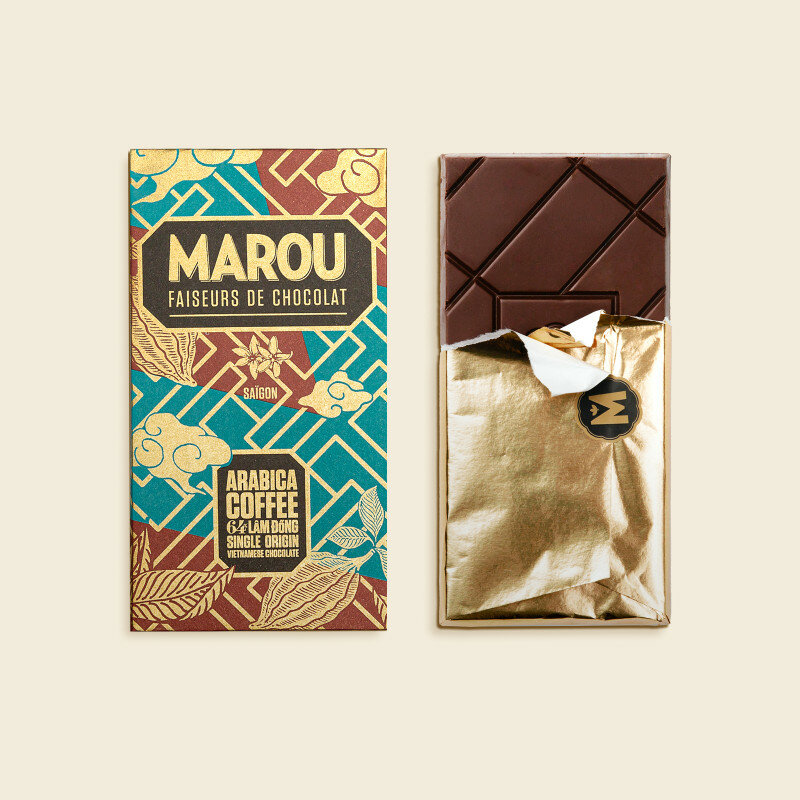Вьетнамский темный шоколад с кофе MAROU ARABICA COFFEE 64%