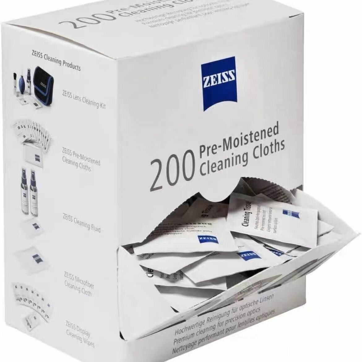 Влажные салфетки для очистки линз Zeiss, салфетки для очков, камеры, мобильного телефона, зеркала, бумажная ткань, одноразовая, 200 шт