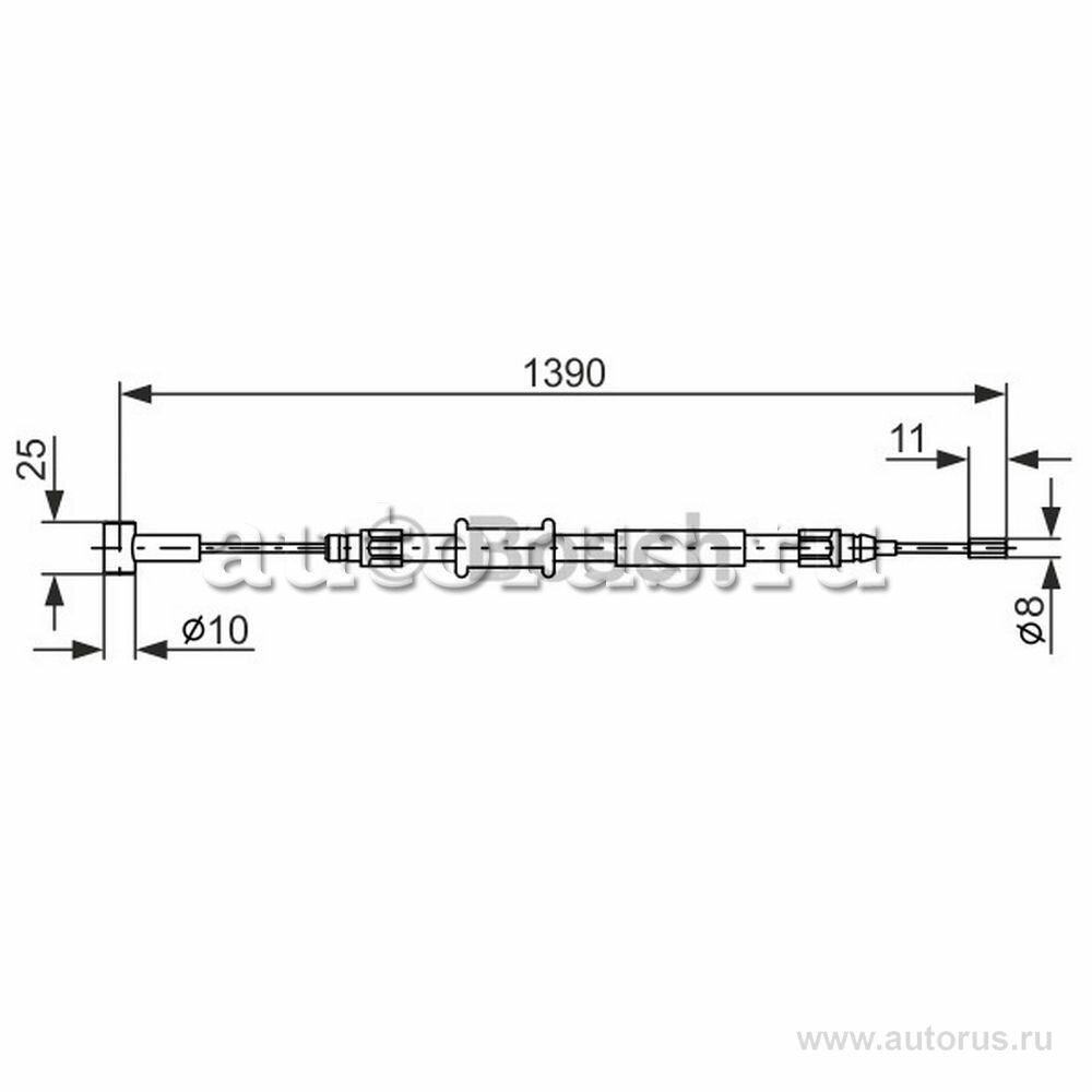 Трос ручного тормоза L R BOSCH 1 987 482 213