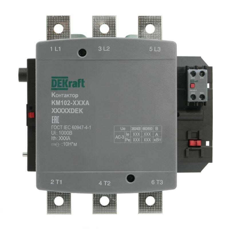 Контактор 500А 110В АС АС3 АС4 1НО+1НЗ КМ-102 DEKraft 21969DEK