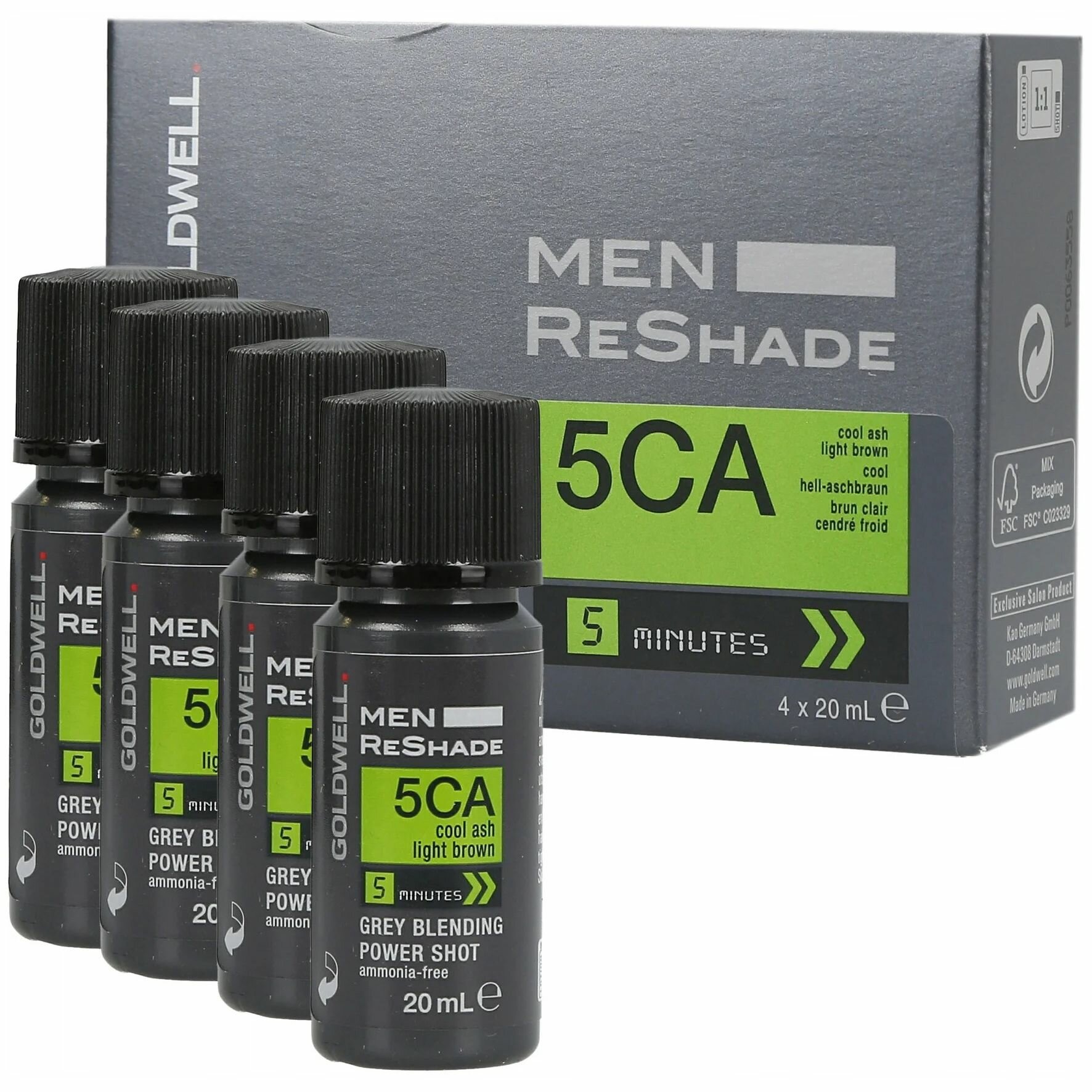 Goldwell Men ReShade Экспресс-корректор седины 5CA светлый коричневый 4x20 мл
