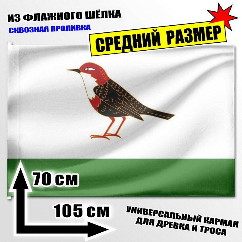 Флаг средний Бирска 105x70 см