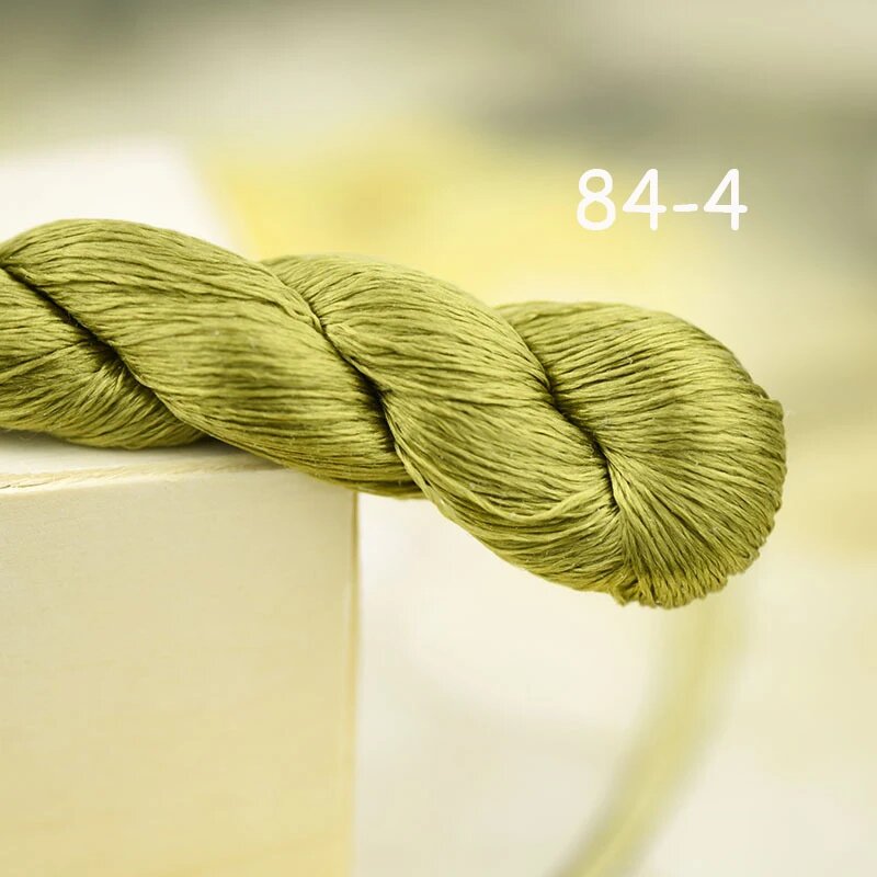 Шелковая нить для вышивания Mulbery Silk 16/2 серый, зеленый, нефрит, 400 meter, Бежевый, 84-4