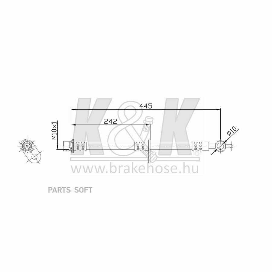 K&K FT0771 Шланг тормозной TOYOTA Lexus RX (MCU_) 400h FWD 09.05-