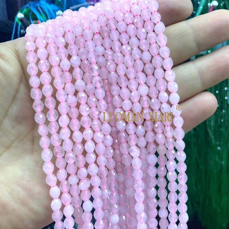 Бусины LUOMAN XIARI халцедон 5x6 мм Розовый, 5x6mm 27-29pcs, rose quartz