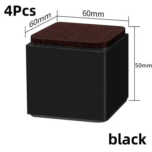 4 ножки для мебели черные Square-black-50mm