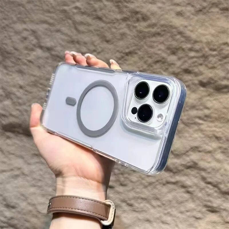 Магнитный чехол для телефона Baseus для iPhone 15, 14, Белый, для iPhone 15 Pro Max, Titanium gray