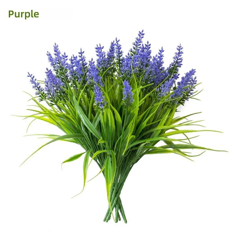 Искусственные растения, пластиковые, для дома Фиолетовый, 5PCS, PURPLE