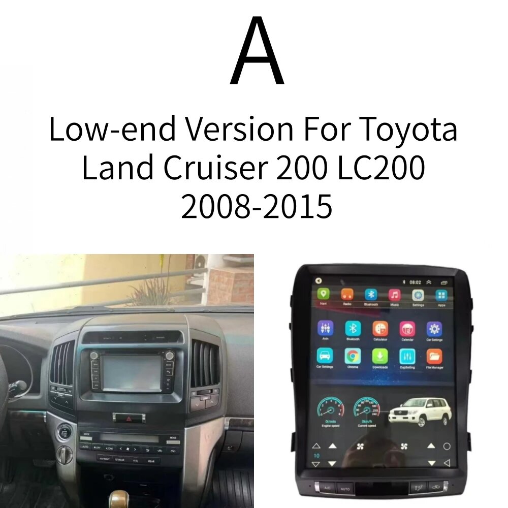 Android плеер 15.6" для Toyota Land Cruiser 200 (LC200) 2008-2015, Carplay, 2G