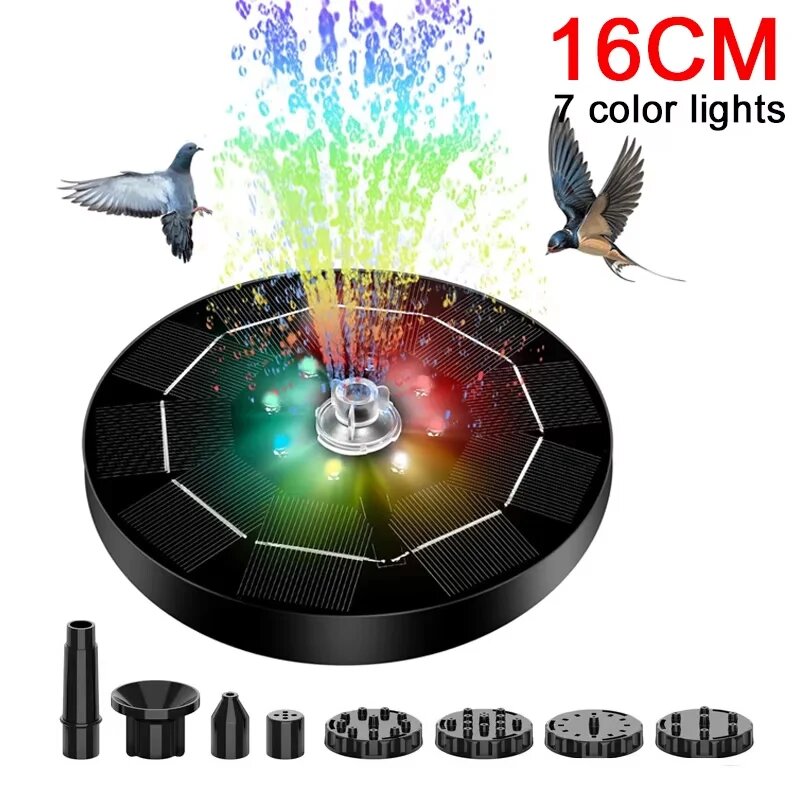 Солнечный фонтан 7 цветов, 3Вт 16CM 7 colors