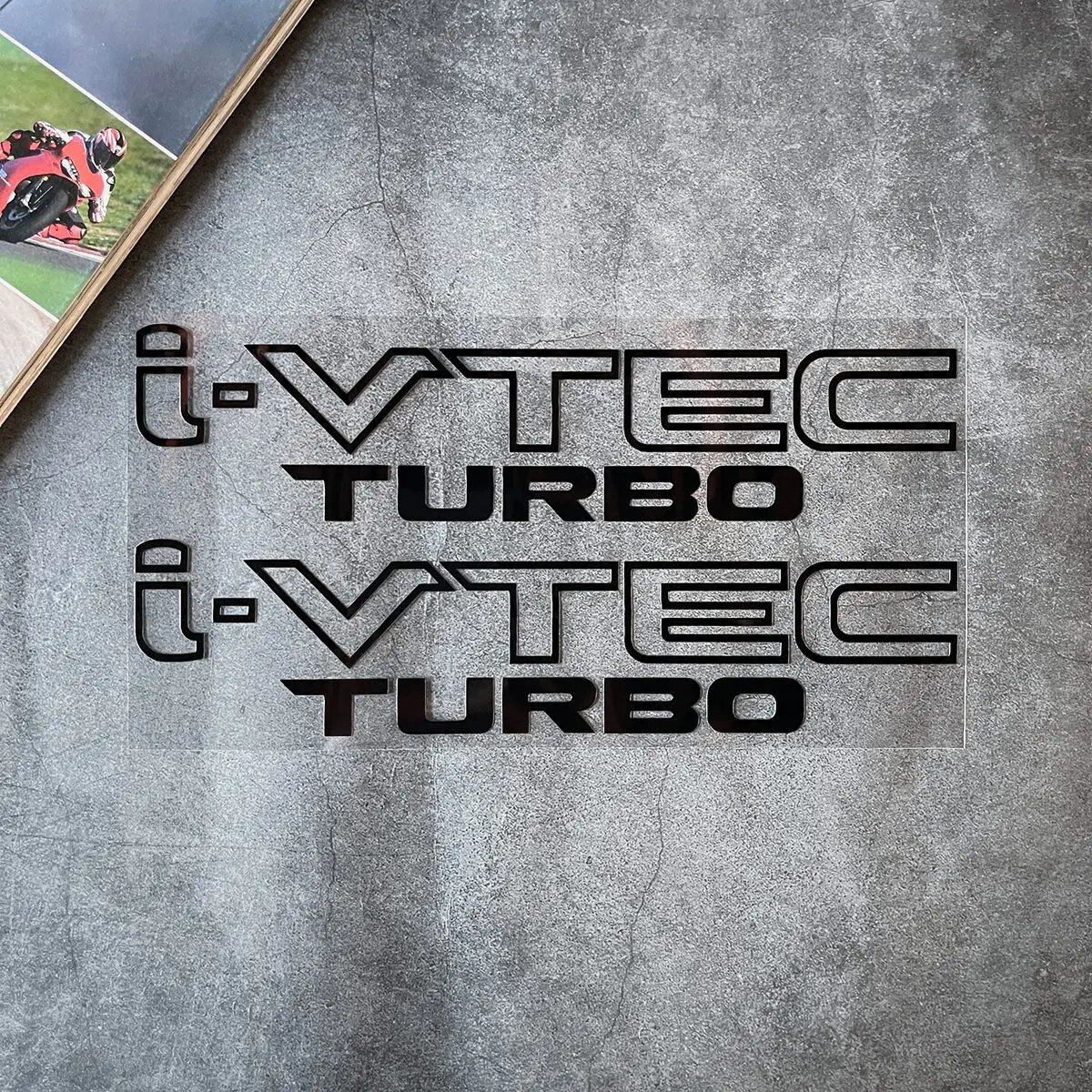 Наклейки I-VTEC TURBO Black для Honda