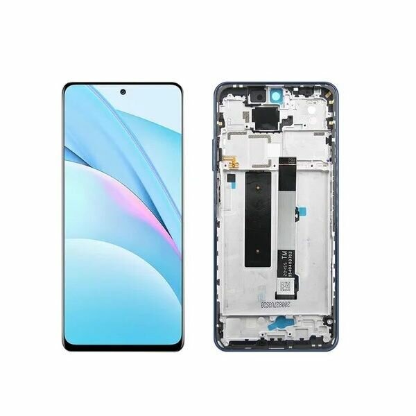 Дисплей для Xiaomi Mi 10T Lite 5G (M2007J17G) в рамке (синий) премиум