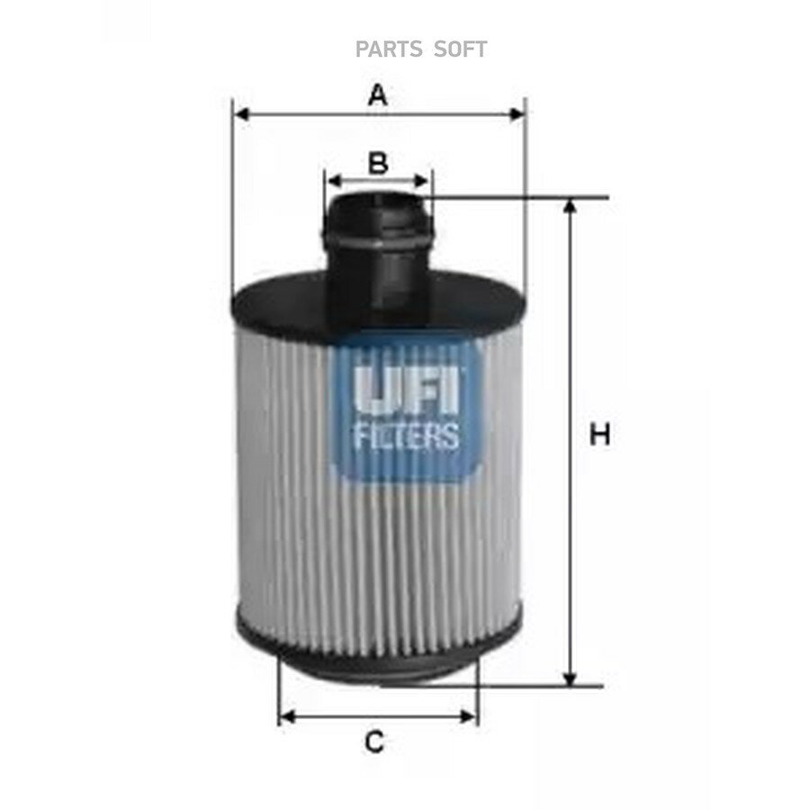 Фильтр масляный от официального дистрибьютора, UFI, артикул 2509300