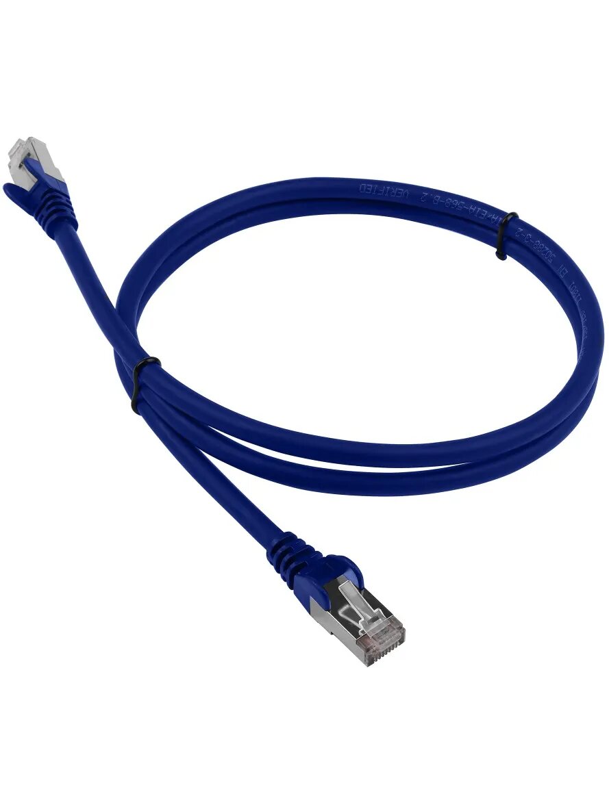 Кабель патч-корд F/UTP 6 кат. 1м. Lanmaster LAN-PC45/S6-1.0-BL RJ45 - RJ45, 4 пары, синий, LSZH