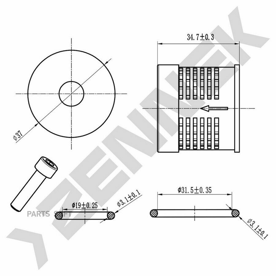 DFH0009 Фильтр муфты HALDEX от официального дистрибьютора, ZENNEK, артикул DFH0009
