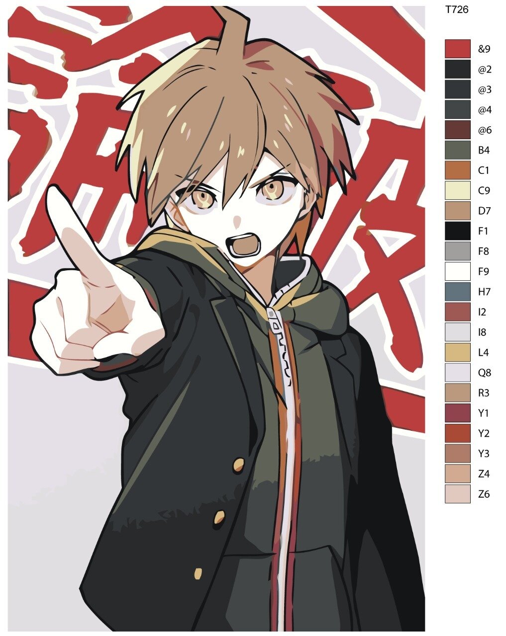 Картина по номерам T726 "Макото Наэги. Аниме Данганронпа - Danganronpa " 80x120