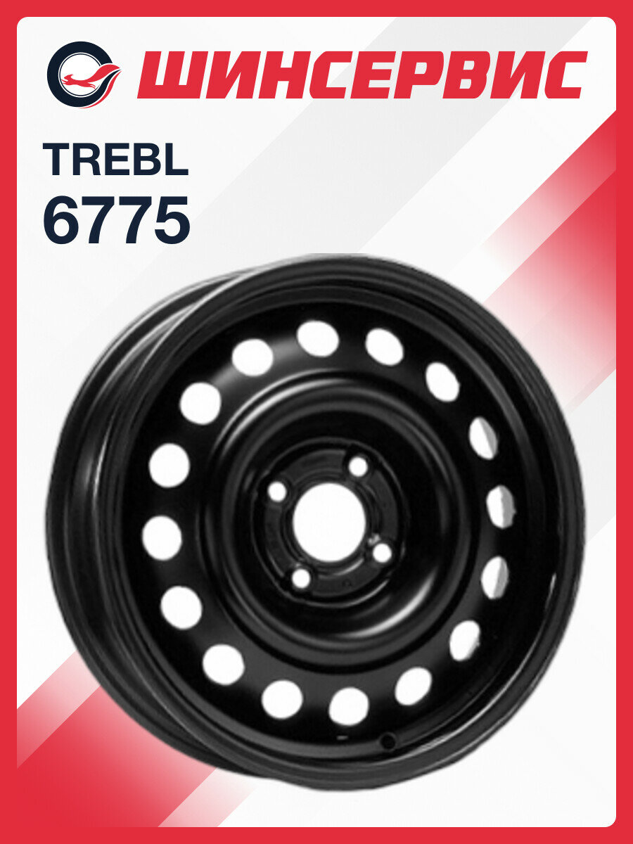 Стальной колесный диск TREBL 6775 R15.0x5.5J 4x100.0 ET45.00 ЦО60.10 для автомобиля