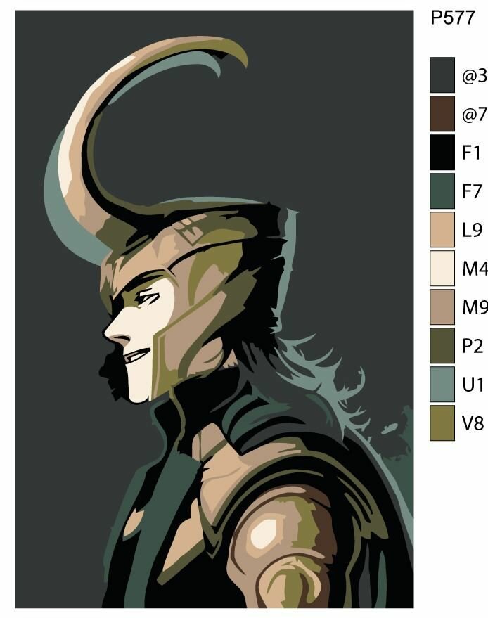 Детская картина по номерам P577 "Сериал Локи (Loki). Локи" 20x30