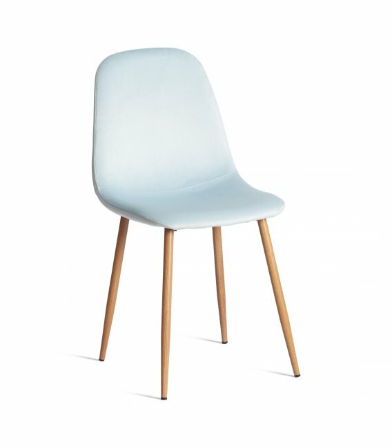 Стул BREEZE (mod. 4724) Велюр/металл , 44 х 53 х 87 см, Aquamarine (аквамарин) HLR16 / натуральный (Комплект из 4 шт.)