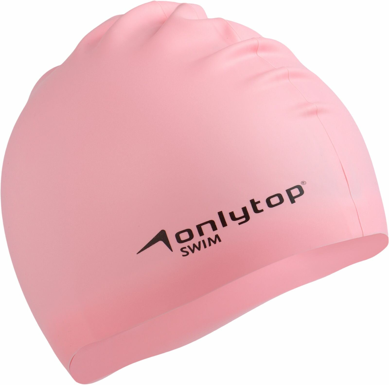 Силиконовая шапочка для плавания ONLYTOP, взрослая плавательная шапка для купания в бассейне, обхват 54-60 см, цвет розовый