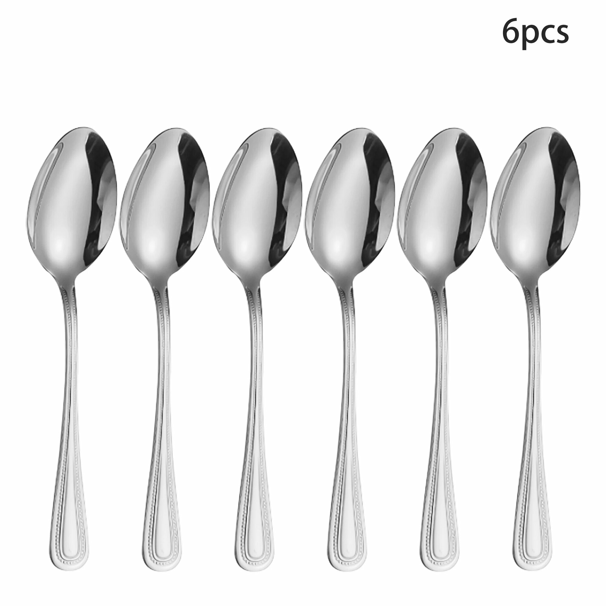 Серебряные столовые приборы из нержавеющей стали Серебряный, 6pcs-spoon
