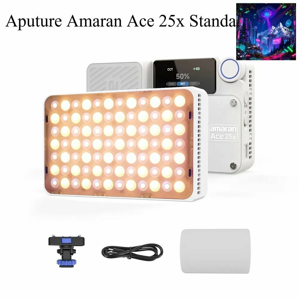 Aputure Amaran Ace 25x Standard white Портативная двухцветная Мини-подсветка для 2700-6500 К LED