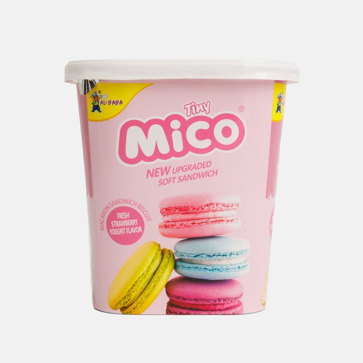Печенье Mico Macaron Sandwich Biscuit Strawberry Yogurt / Мисо Макарун Клубника-йогурт (Китай), 1 шт. 88 грамма