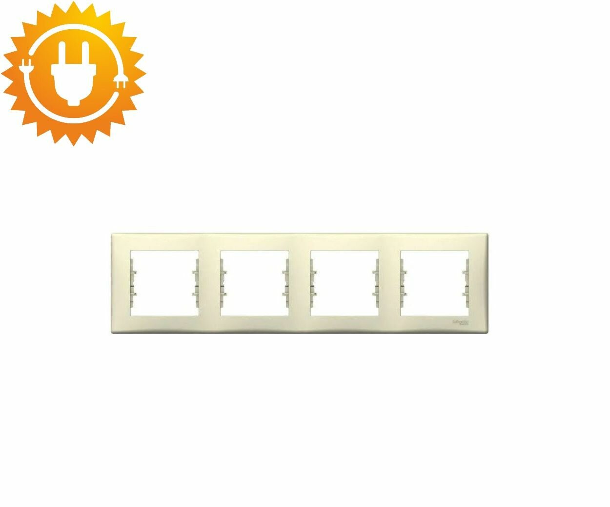 Рамка 4 местная горизонт Schneider Electric Sedna Бежевый SDN5800747