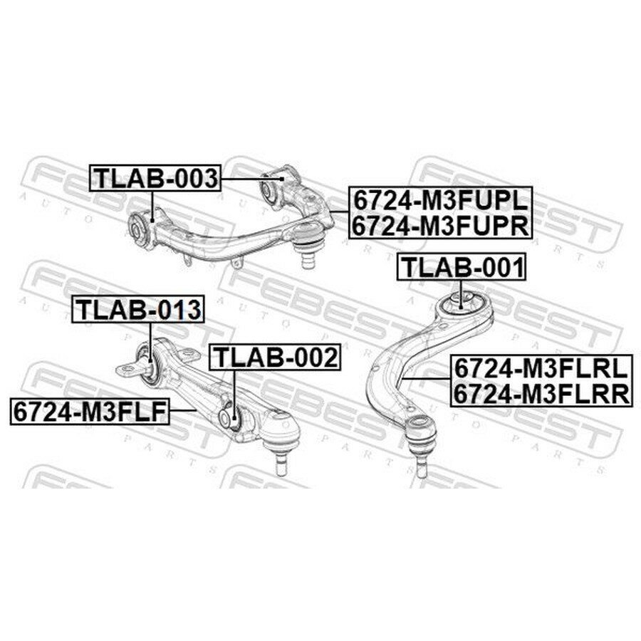 FEBEST TLAB001 сайлентблок переднего нижнего рычага TLAB-001