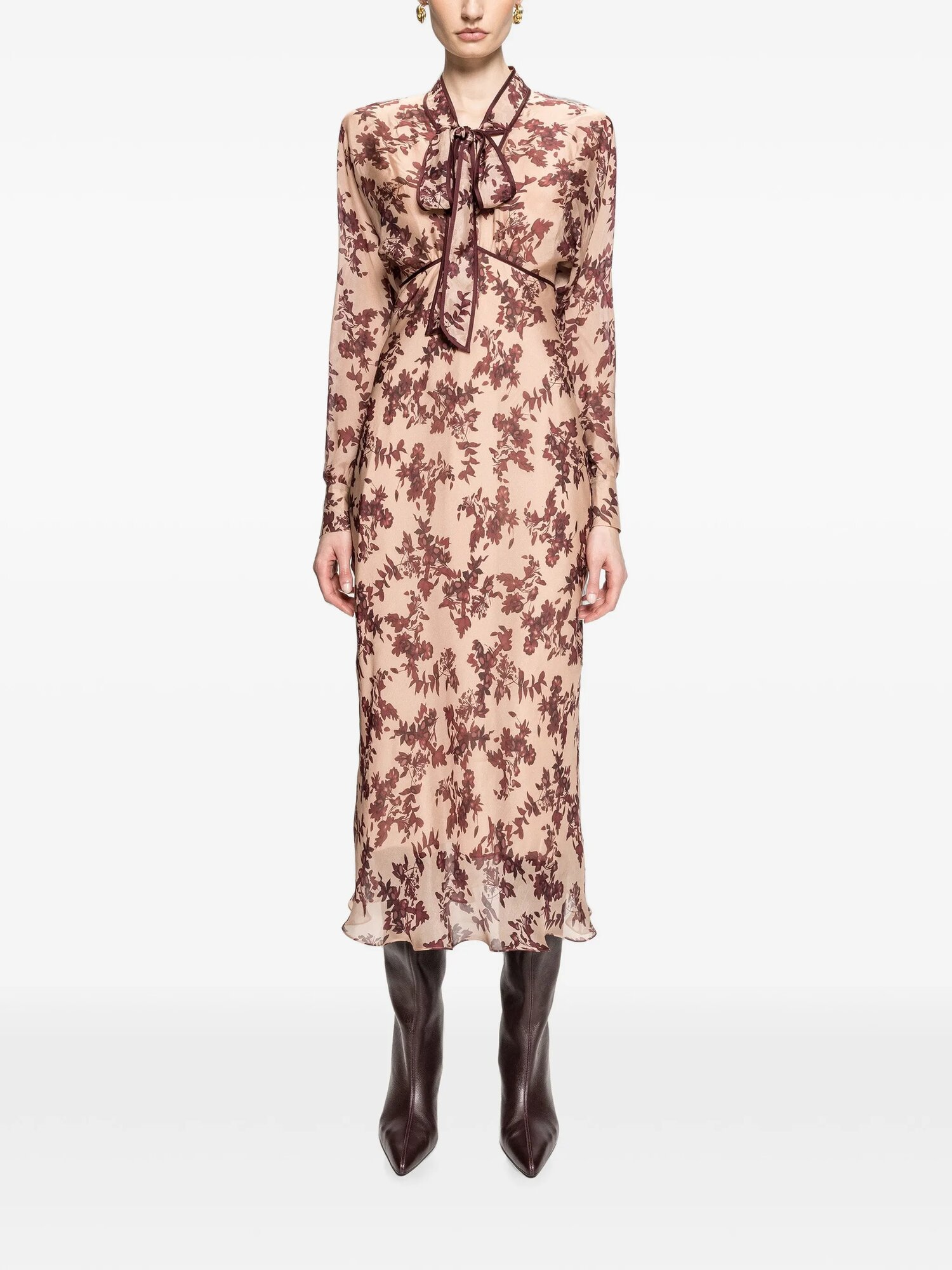 Платье Silk and viscose floral midi dress