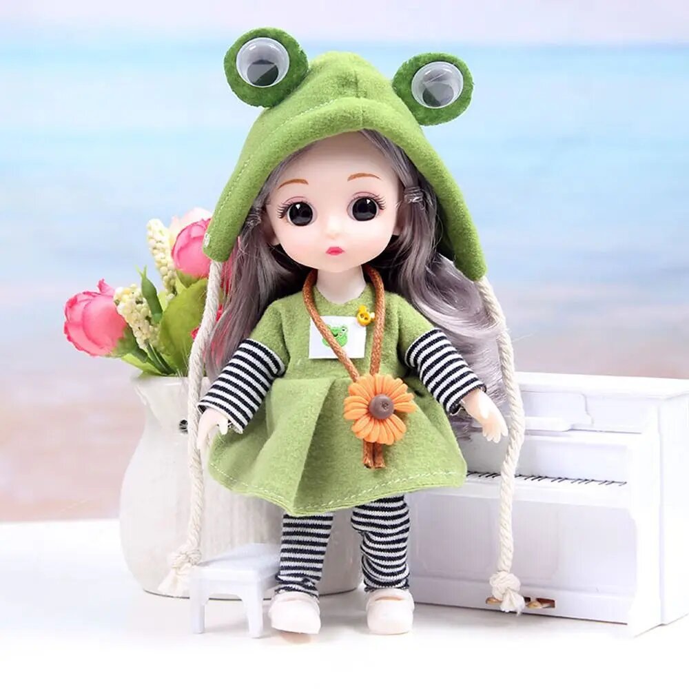 Шарнирная кукла Молли 17 см Зеленый, Little Frog