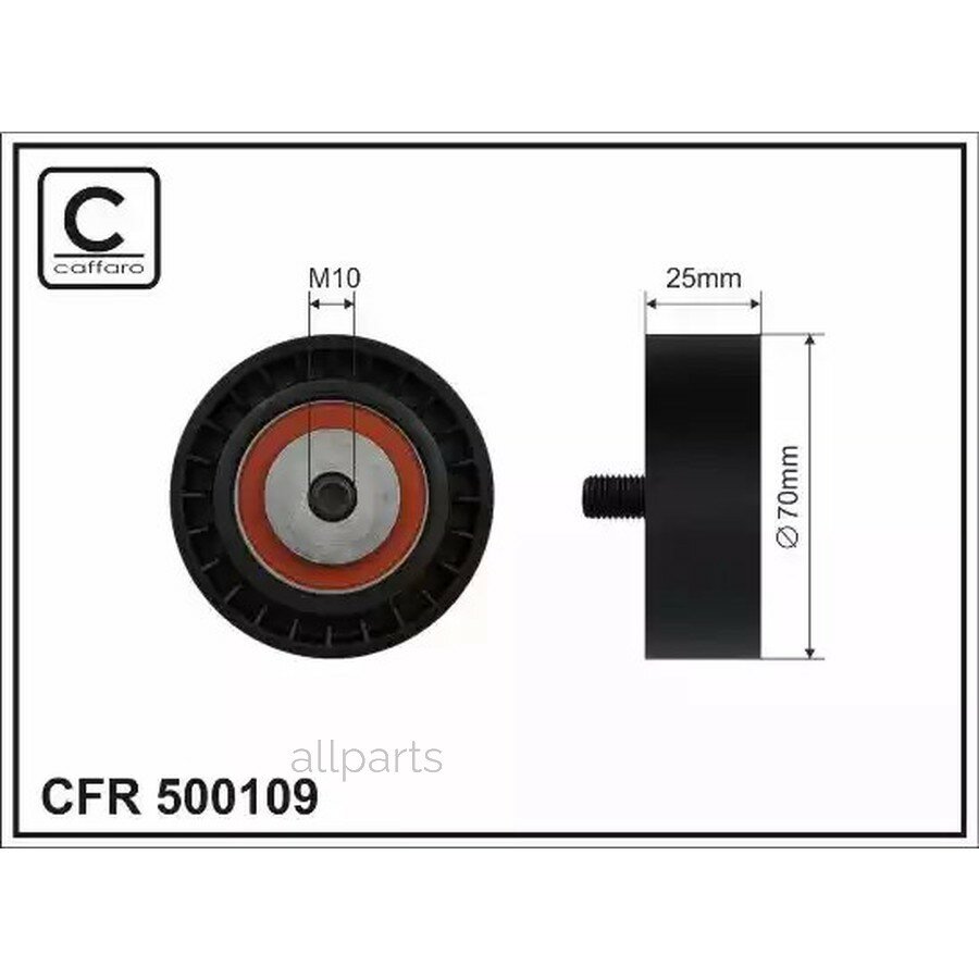 CAFFARO 500109 Натяжной ролик поликлиновой ремень