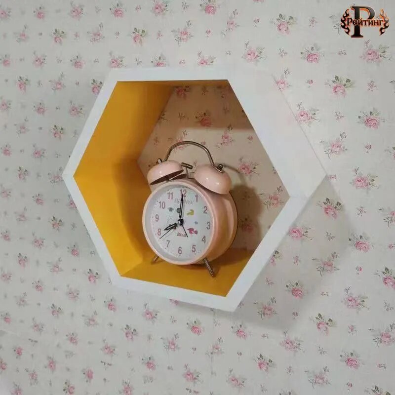 Полка интерьерная с крючками Настенная Прямая, 30х15х26 см, 1 шт.