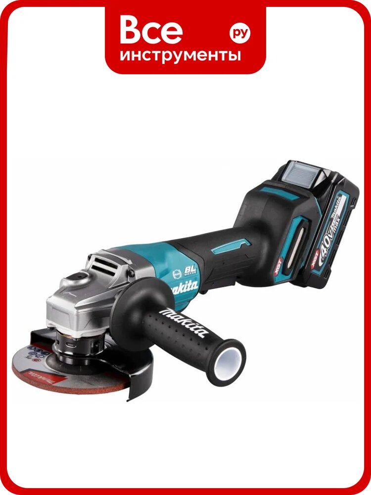 Машина шлифовальная угловая Makita аккум. XGT BL 40В, 125 мм, с комплектом аккум. 1x4Ач BL4040F, зарядным устройством DC40RA, Makpac 4 GA013GU101