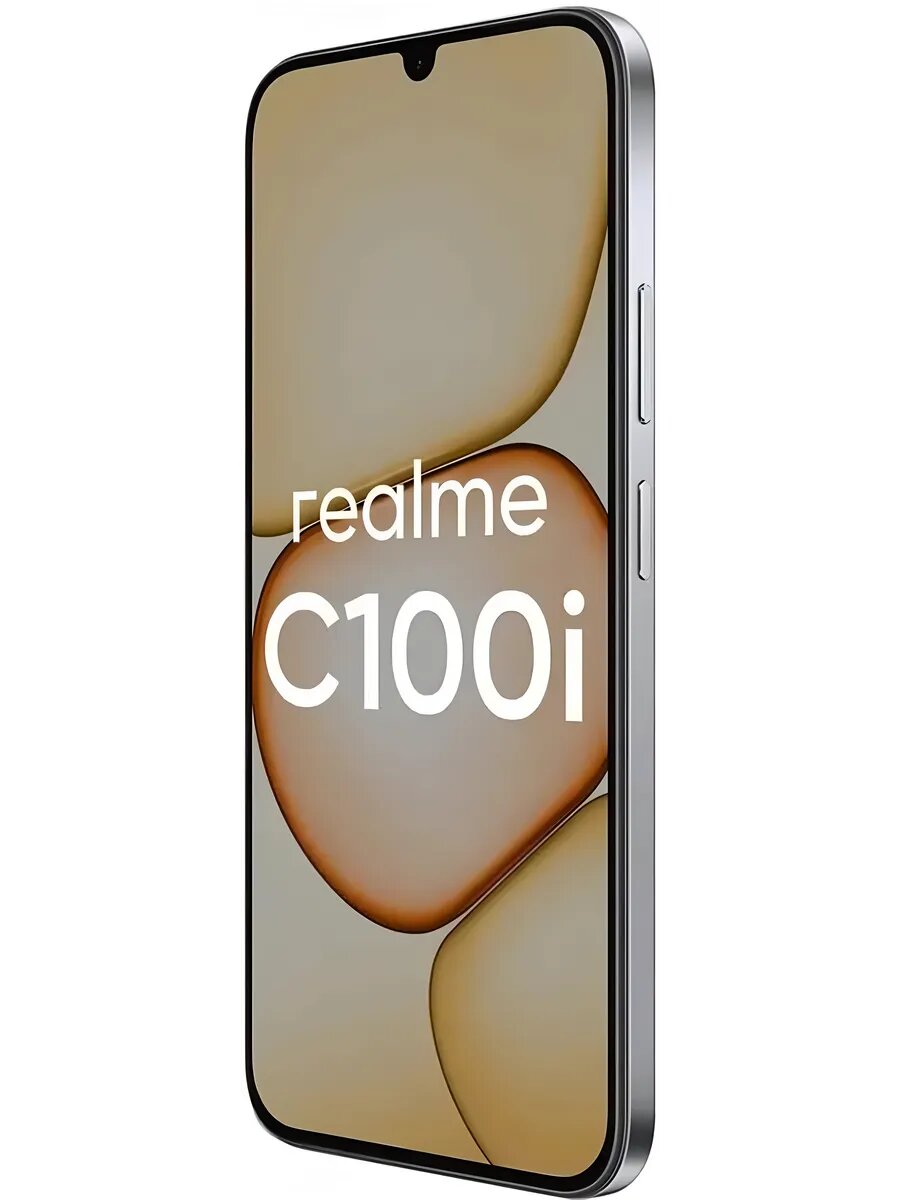 Смартфон realme C100i 4 ГБ/64 ГБ Серебристый Ростест, NFC, Android 16, экран 6.8", аккумулятор 7000 мА*ч — фото 1