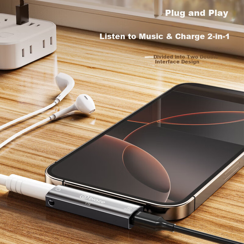BIAZE Адаптер Type-C в 3.5 мм для наушников iPhone 17/16/15/iPad Pro с DAC-декодированием Версия：Версия с брендовым