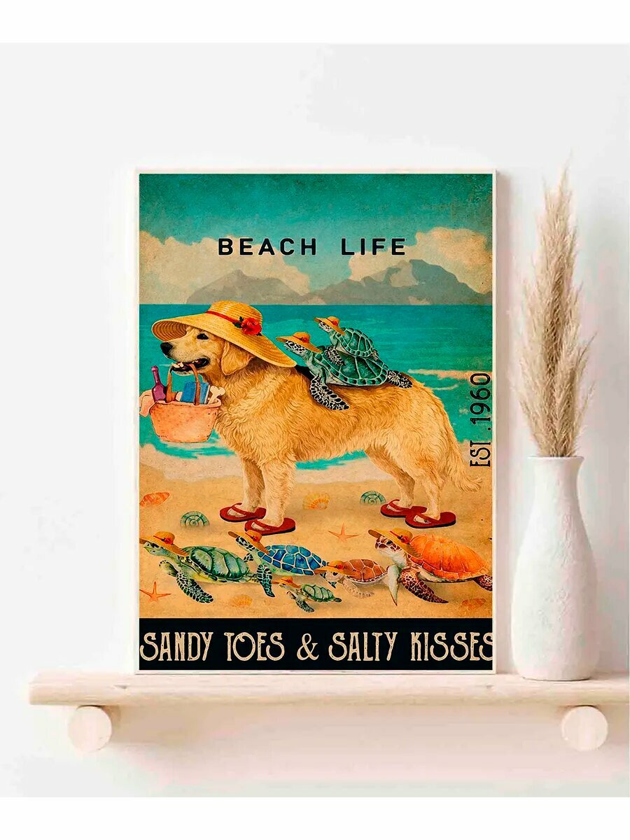 Ретривер, Beach Life 1960, Плакат 30x42см