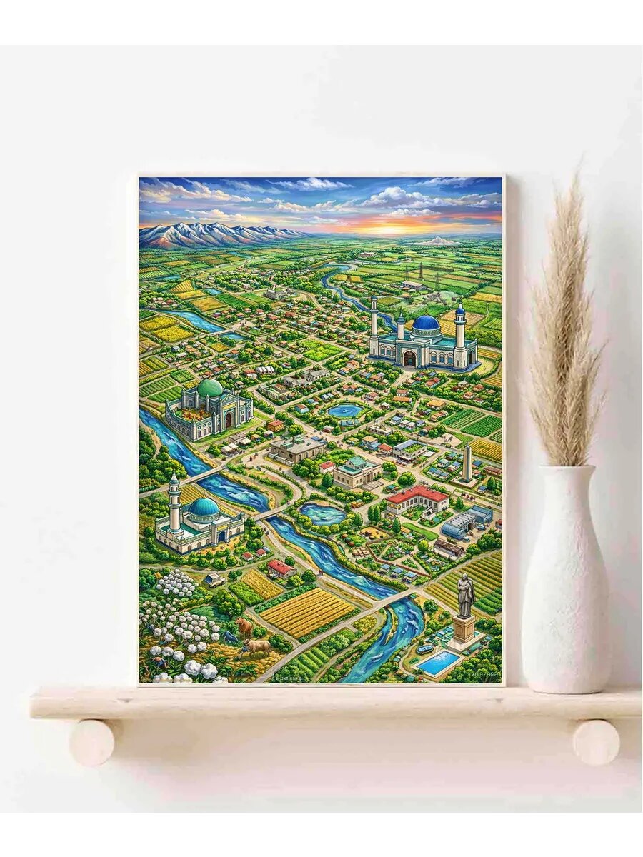 Мархамат, Узбекистан, Fantasy Map, Карта, Плакат 30x42см